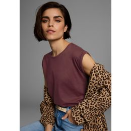 Boysen's BOYSEN'S Damen T-Shirt "in vielen Farben & gro&szlig;en Gr&ouml;&szlig;en", rot, Basic, Gr. 42, clean, unifarben, Jersey, Obermaterial: 50% Baumwolle, 50% Polyester,