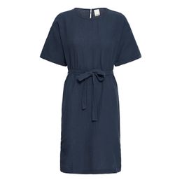 Ichi Damen Midikleid "Damen Kleid IHMIKA", blau, Gr. 42, Obermaterial: 100% Baumwolle CO., Kleider