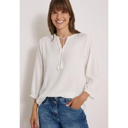 Cecil Damen Shirtbluse, wei&szlig;, Gr. XL, unifarben, Stoff, 100% Viskose, Blusen, aus softer Viskose