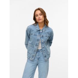 V&eacute;ro Moda VERO MODA Damen Jeansjacke "VMJAMIE LS DENIM SHACKET MIX NOOS", blau, Gr. XL, unifarben, Denim/Jeans, Obermaterial: 80% Baumwolle, 20% Polyester,