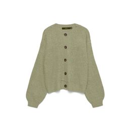 V&eacute;ro Moda VERO MODA Damen Strickjacke "VMLEA LS O-NECK CARDIGAN NOOS", gr&uuml;n, Gr. S, unifarben, Strick, Obermaterial: 100% Polyacryl, Strickjacken, Kunstfaser,