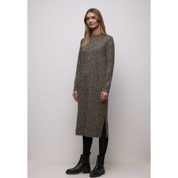 Street One Damen Midikleid, braun, Gr. 36, Stoff, 85% Viskose, 13% Polyester, 2% Elasthan, Kleider, mit Leo-Muster