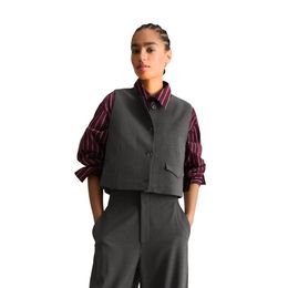 Marc O'Polo Damen Sweatweste "mit LENZING ECOVERO ", grau, Gr. XL, MARC O'POLO DENIM, unifarben, Obermaterial: 61% Polyester, 35% Viskose, 4% Elasthan, Westen