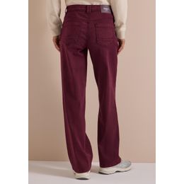 Cecil Damen Loose-fit-Jeansrot wine, Gr. 27, unifarben, Jeans, 81% Baumwolle, 17% Polyester, 2% Elasthan, Jeans, High Waist