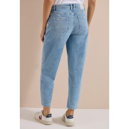 Cecil Damen Loose-fit-Jeans, blau, Gr. 32, unifarben, Jeans, 85% Baumwolle, 13% Polyester, 2% Elasthan, Jeans, High Waist