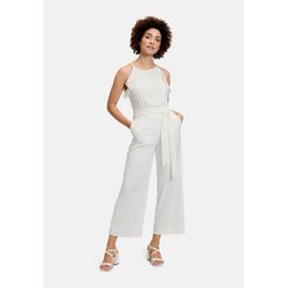 Vera Mont Damen Overall "Damen mit Volant und Bindeg&uuml;rtel", wei&szlig;, festlich, Gr. 44, Stoff, Obermaterial: 95% Polyester, 5% Elasthan. Futter: 100%