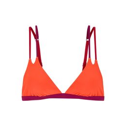 s.Oliver Damen Triangel-Bikini-Top "Yella", bunt, Gr. 40, kontrastfarbene Details, unifarben, Obermaterial: 80% Polyamid, 20% Elasthan. Futter: 92%
