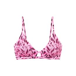 Buffalo Damen Bustier-Bikini-Top "Stina", pink, Gr. 34, bedruckt, Recycling-Polyamid, Bikini-Oberteile, mit Glitzersteinen