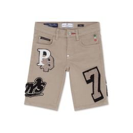 Philipp Plein Herren Shorts "Bulldogs", beige, Gr. 16, Obermaterial: 99% Baumwolle, 1% Elasthan. Futter: 100% Baumwolle, Hosen