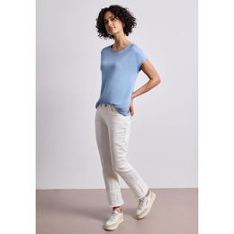 Street One Damen Street One Shirttop unifarben, Sommershirt, in Strick-Optik 42