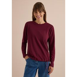 Cecil Damen Langarmshirt, rot, Gr. XL, unifarben, Web, 100% Baumwolle, Shirts, aus reiner Baumwolle