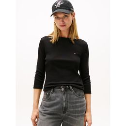 Tommy Hilfiger Damen 3/4-Arm-Shirt &raquo;NEW CODY SLIM BOAT-NECK&laquo; mit Logostickerei schwarz XS (34)