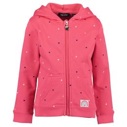Blue Seven M&auml;dchen Kapuzensweatjacke, pink, Gr. 128, Sweatware, Obermaterial: 80% Baumwolle, 20% Polyester, Sweatjacken, Baumwollmischung,