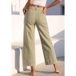 Lascana Damen Lascana 7/8-Jeans &raquo;aus Baumwolldenim mit Stretch&laquo; Weite Ankle-Jeans beige 34, N-Gr