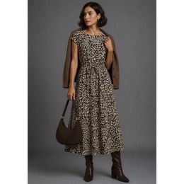 Laura Scott Damen Jerseykleid, schwarz, Gr. 38, gemustert, Jersey, Obermaterial: 95% Viskose, 5% Elasthan, Kleider, Midi-L&auml;nge, aus Jersey-Material,