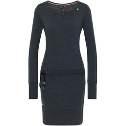 Ragwear Damen Jerseykleid &raquo;ALEXA&laquo; mit Kordelzug und kontrastigen Zierperlen-Besatz grau M (38), N-Gr