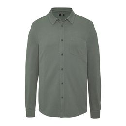 H.I.S. H.I.S Herren Langarmhemd &raquo;- leicht strukturiertes Piqu&eacute; Hemd aus angenehmer Shirt-Qualit&auml;t&laquo; klassischer Kragen, tonige Kn&ouml;pfe, weiche Baumwoll-Pikee-