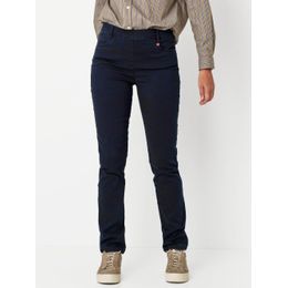 RELAXED Damen Stretch-Hose "Alice Slim", blau, Gr. 44, unifarben, Web, Obermaterial: 69% Baumwolle CO. 29% Polyester PES. 2% Elasthan EL., Hosen, mit