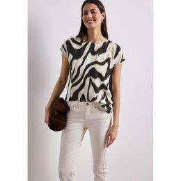 Street One Damen Street One Shirttop Sommershirt mit Front im Animal-Look 44