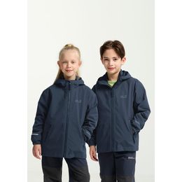 Jack Wolfskin Kinder 3-in-1-Funktionsjacke "HYBRID 3IN1 JACKET K", blau, Gr. 104, Obermaterial: 100% Polyester. Futter: 100% Polyester. Innenjacke: