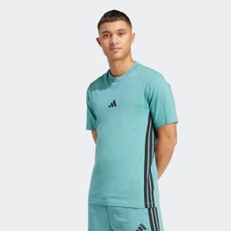 Herren T-Shirt "ESSENTIALS 3-STREIFEN SINGLE JERSEY", schwarz, Gr. S, adidas Sportswear, Obermaterial: 100% Baumwolle, Shirts, mit