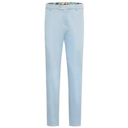 MEYER Herren Chinohose "BONN", blau, Gr. 27, uni, Obermaterial: 96% Baumwolle CO. 4% Elasthan EL., Hosen, mit 2-Way Stretch