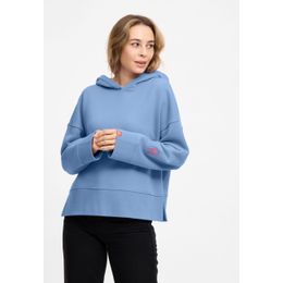 Frieda & Freddies New York Damen Kapuzensweatshirt "Frieda & Freddies Oversized-Hoodie", blau, Gr. 40, FRIEDA & FREDDIES, 100% Baumwolle, Sweatshirts