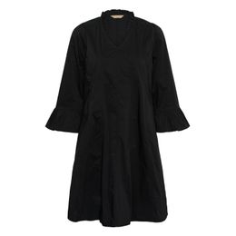 Culture Damen Midikleid "Damen Kleid CUdaiva", schwarz, Gr. XL, Obermaterial: 65% Baumwolle CO. 33% Polyester PES. 2% Elasthan EL., Kleider