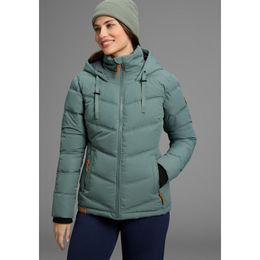 Kangaroos Damen Kangaroos Winterjacke mit Kapuze mit Kapuze und Kordelzug, Rei&szlig;verschlusstaschen und Innentasche gr&uuml;n 46