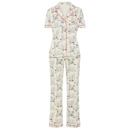 Damen Pyjama, VIVANCE DREAMS BY LASCANA, Gr. 40wei&szlig;, schwarz, rot, Single Jersey, Obermaterial: 50% Baumwolle, 50% Viskose, bedruckt, Basic,