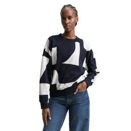 Damen Sweatshirt, wei&szlig;, Gr. L, Tom Tailor Denim, bedruckt, Sweatware, Obermaterial: 100% Baumwolle, Sweatshirts, mit All-Over Print