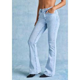 French Connection Damen Bootcut-Jeans blau 34, N-Gr
