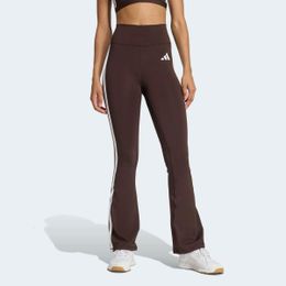 Damen Trainingstights "OPT ESS 3S FLAR", braun, Gr. XXL, adidas Performance, Obermaterial: 85% Polyester, 15% Elasthan, Hosen, aus Polyester und