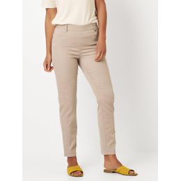 RELAXED Damen Stretch-Hose "Alice Slim 7/8", beige, Gr. 48, unifarben, Web, Obermaterial: 81% Baumwolle CO. 16% Polyamid PA. 3% Elasthan EL., Hosen,