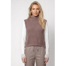 monari Damen Pullunder "Pullunder Basic Chenille", braun, Gr. 38, unifarben, Strick, Obermaterial: 100% Polyester, Pullover, Regular fit mit