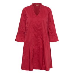 Culture Damen Midikleid "Damen Kleid CUdaiva", rot, Gr. S, Obermaterial: 65% Baumwolle CO. 33% Polyester PES. 2% Elasthan EL., Kleider
