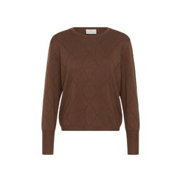 Kaffe Damen Strickpullover "Damen Strickpullover KAlizza", braun, Gr. L, Obermaterial: 80% Viskose LENZING ECOVERO CV LenzEcov. 20% Nylon NY.,