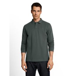 Tom Tailor Herren Tom Tailor Langarm-Poloshirt mit Logo-Stickerei gr&uuml;n XXL
