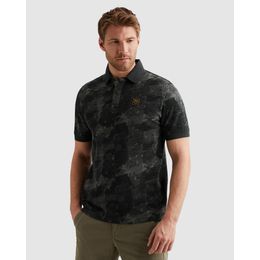PME-Legend PME LEGEND Herren Poloshirt "Short sleeve polo printed two tone pique", grau, Gr. M, bestickt, Jersey, Obermaterial: 100% Baumwolle, Shirts, mit Logo