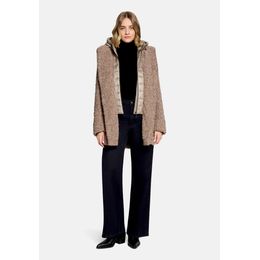 AMBER & JUNE AMBER & JUNE Damen Pl&uuml;schjacke "Damen mit abnehmbarem Westenteil", braun, Gr. 40, Pl&uuml;sch, Obermaterial: 100% Polyester. Besatz: 85% Polyester, 15%