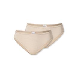Schiesser Damen Taillenslip &raquo;Modal Essentials&laquo; 2er-Pack, mit Glanzgarn-Details beige 46