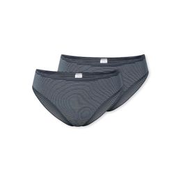 Schiesser Damen Taillenslip &raquo;Modal Essentials&laquo; 2er-Pack, mit Glanzgarn-Details blau 38