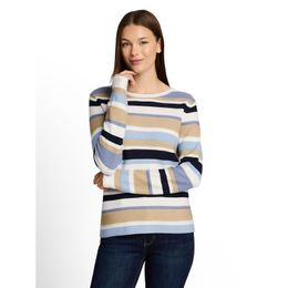 Tom Tailor Damen Tom Tailor Strickpullover &raquo;Regular&laquo; mit Rundhals und Rollkanten bunt L