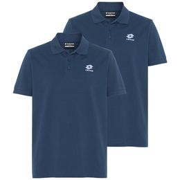 Lotto Herren Poloshirtmarineblaus, Gr. L, unifarben, 100% Baumwolle, Shirts, - in vorteilhaftem Doppelpack