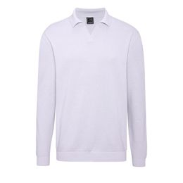 H.I.S. H.I.S Herren Strickpullover &raquo;- leichtes Strick Poloshirt, Longsleeve&laquo; Strukturstrick, Polokragen mit kleiner V-&Ouml;ffnung wei&szlig; XL (56/58)