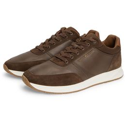 Tommy Hilfiger Herren Sneaker &raquo;TH DRESSY RUNNER SUEDE MIX&laquo; Schn&uuml;rschuh, Halbschuh, Freizeitschuh mit Logoschriftzug braun 43