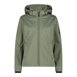 CMP Damen CMP Softshelljacke &raquo;WOMAN JACKET ZIP HOOD&laquo; mit Kapuze mit Kinnschutz, atmungsaktiv, wasserdicht gr&uuml;n 42
