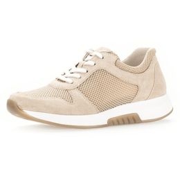 Rollingsoft Damen rollingsoft Keilsneaker , Freizeitschuh, Halbschuh, Schn&uuml;rschuh im sommerlichem Materialmix beige 37