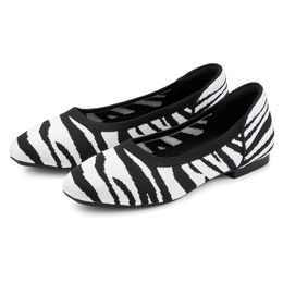 Lascana Damen Lascana Ballerina mit modischem Animal-Muster schwarz-wei&szlig; 37