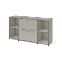 Tchibo - Sideboard Metall &raquo;Cn3&laquo; mit 2 Klappenf&auml;chern - 153x40x82,5cm - hellgrau -